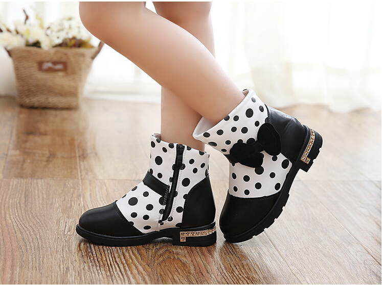 Girls Shoes 2015 Autumn Fashion Brand Designer Dots Cute Girls Boots ...